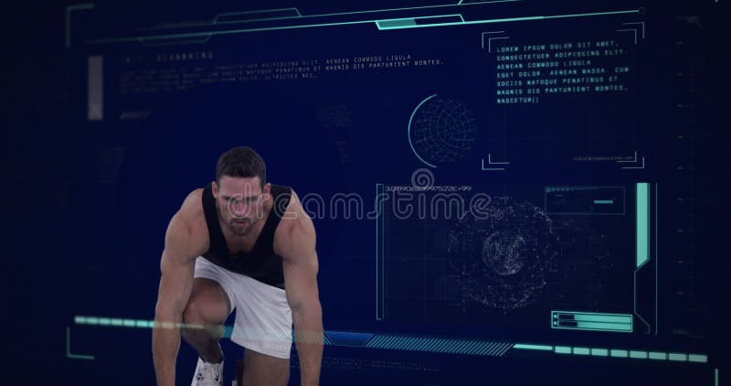 Animation of Strong Muscular Man with Scope Scanning and Data ...