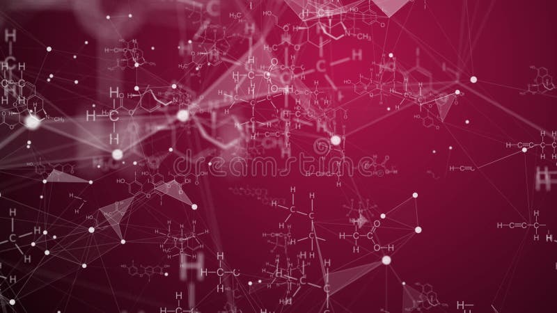 Animation of Structural Chemical Formulas on a Viva Magenta Background ...
