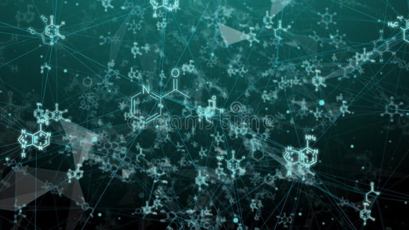Animation of Structural Chemical Formulas on a White Background in ...
