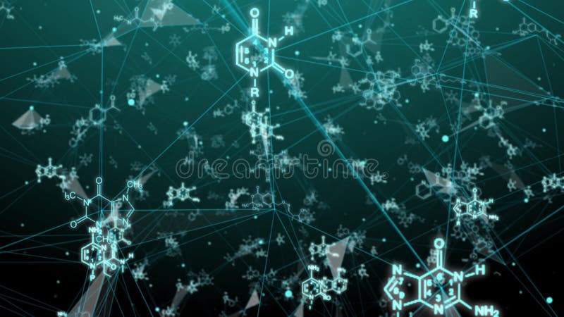 Animation of Structural Chemical Formulas on a White Background in ...