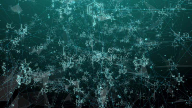 Animation of Structural Chemical Formulas on a White Background in ...