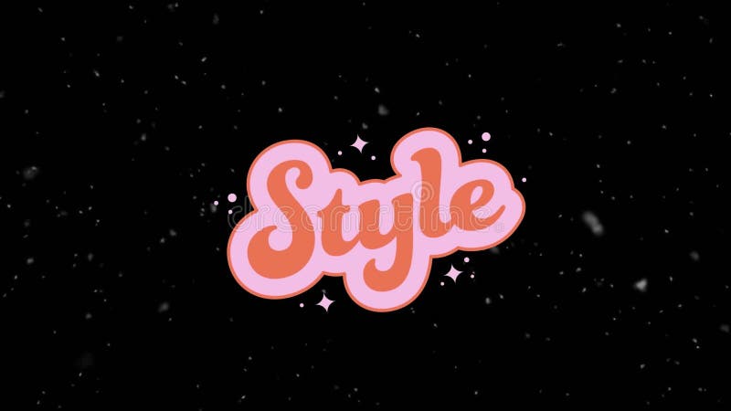 Animation of Style Text Banner in Retro Style Over White Particles ...