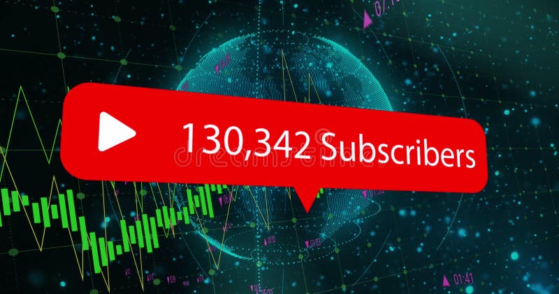 Animation of Subscribers and Changing Numbers in Notification Bar Over ...