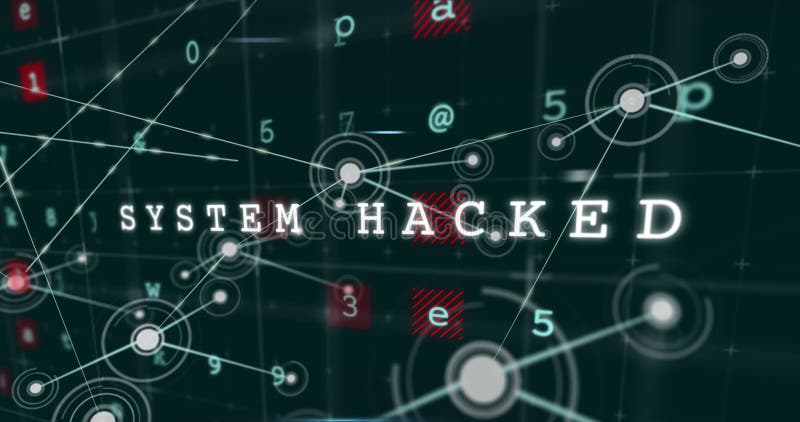 Animation of System Hacked, Malware, Alert Text with Letters and ...