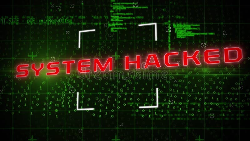 Animation of System Hacked Text and Shapes Over Data Processing Stock Footage - Video of ...