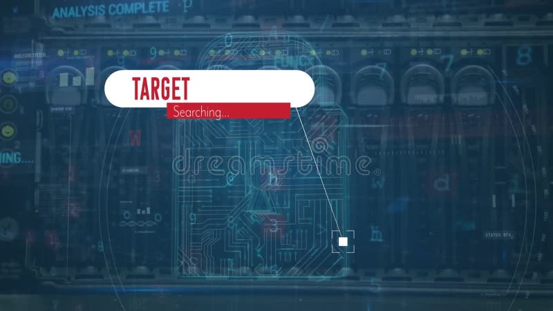 Animation of Target Text Over Padlock and Server Room Stock Footage ...