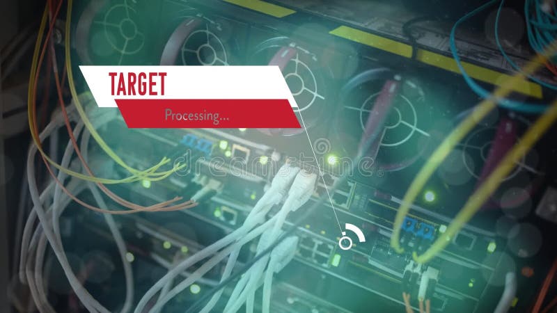 Animation of Target Text Over Spots and Server Room Stock Footage ...