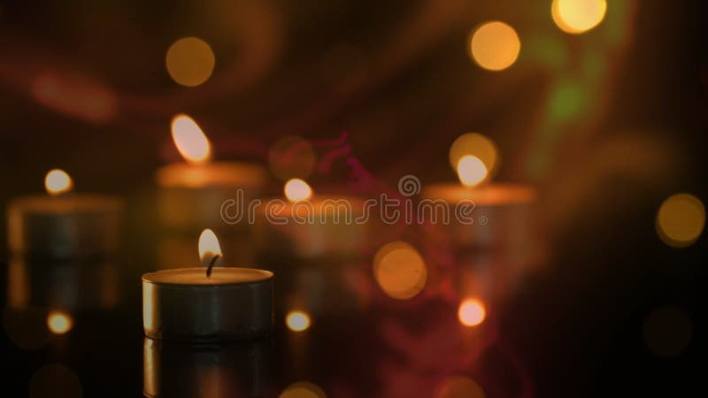 Animation of Tea Light Candles with Flickering Spots of Light Stock ...