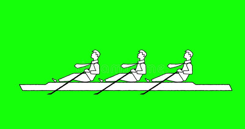 Animation of Teamwork, Team Rowing. Stock Video - Video of competition ...
