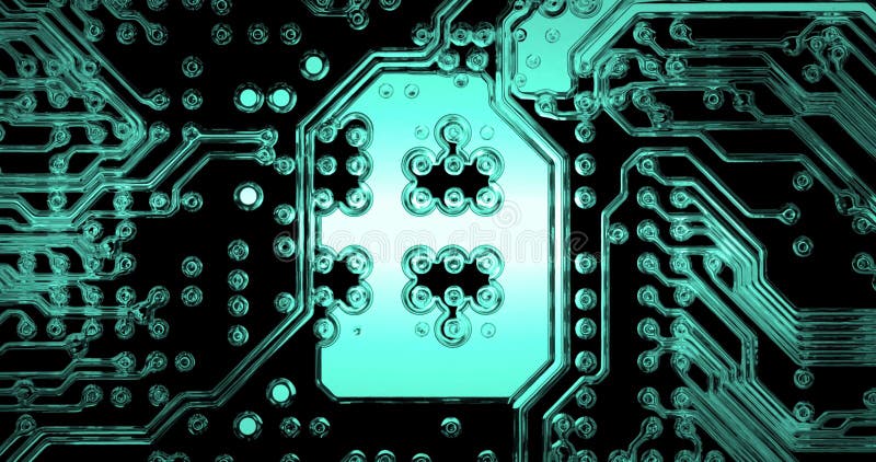 Animation of Chip, Technical Scheme of Computer Circuit Board Stock ...