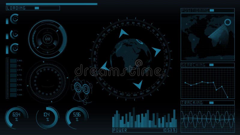 Animation Technology Screen GUI Stock Footage - Video of blue, frame ...