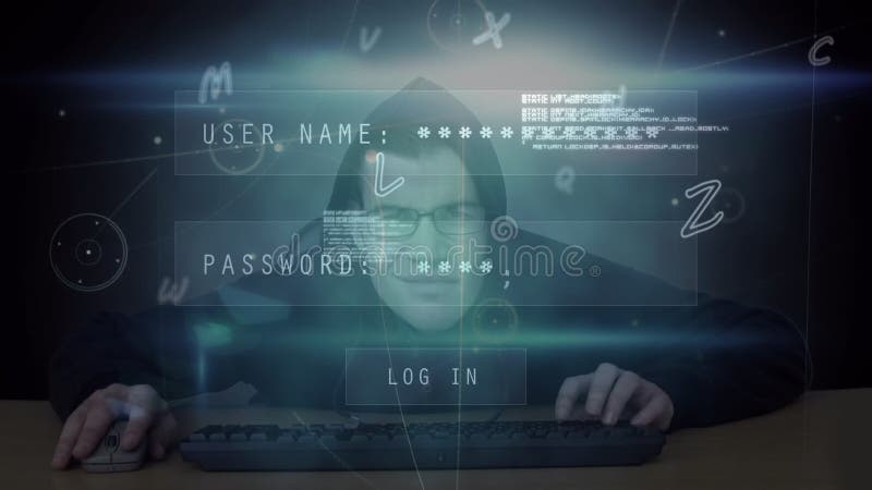Animation of Text Access Denied, Over Login Interface Processing and ...