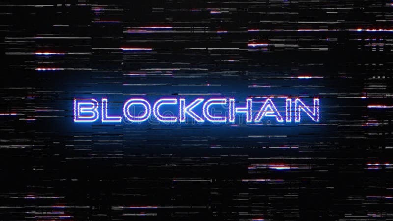 Block Chain Glow Colorful Neon Laser Text Animation Stock Footage ...
