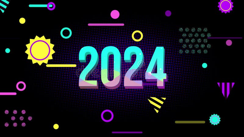 Animation of 2024 Text Effect. 2024 Text Effect Typography Stock ...