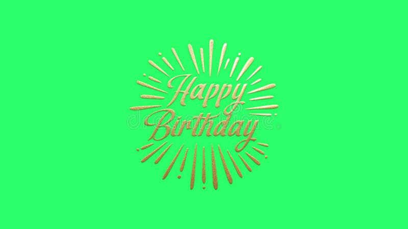 Animation Text HAPPY BIRTHDAY on Green Background. Stock Video - Video ...
