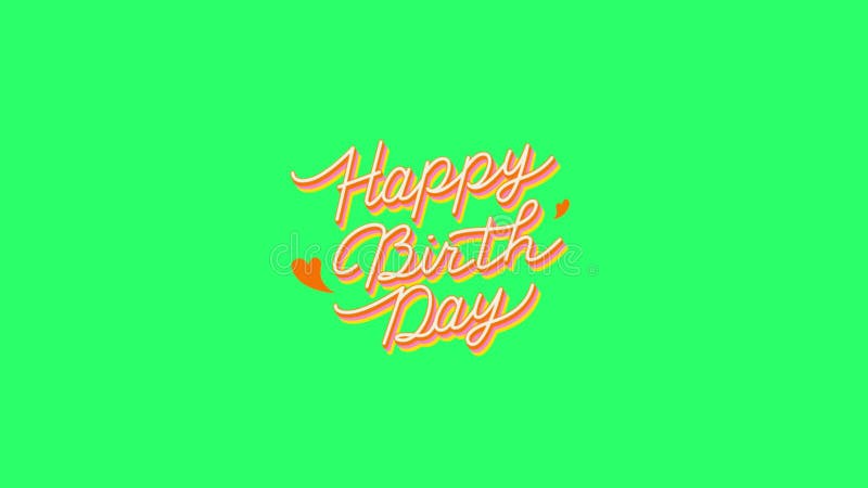 Animation Text HAPPY BIRTHDAY on Green Background. Stock Video - Video ...