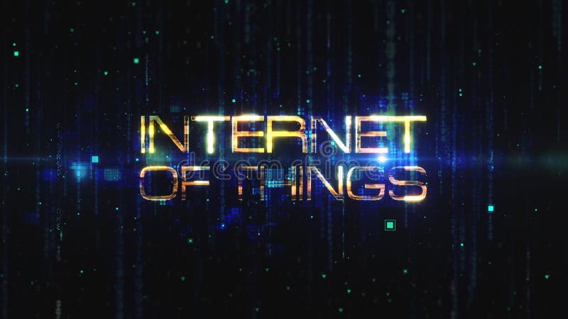 Animation Text of Internet of Things Gold Glitch Text Stock Footage ...