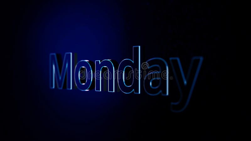 Animation Text Word Monday. Animation Day of Week on Monday with Bold ...