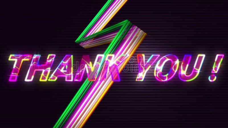 Animation of Thank You in Digital Abstract Space with Colorful Lines ...
