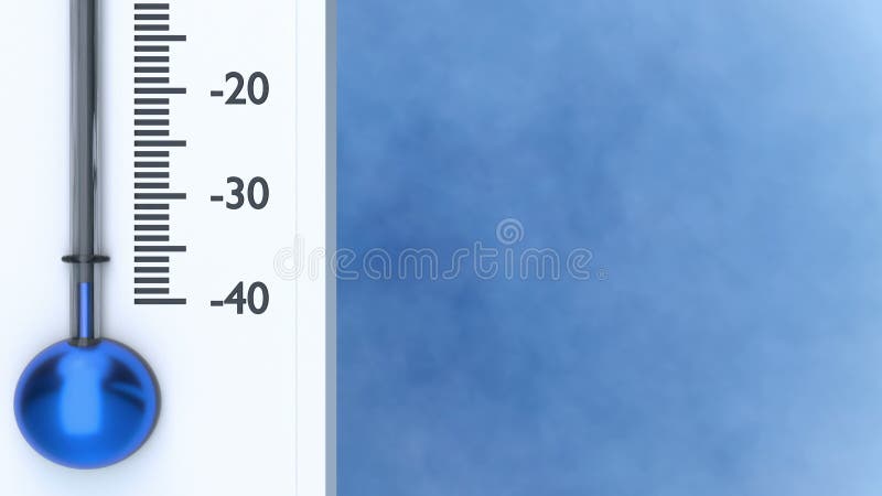 Thermometer Shows Decreasing Temperature in Celsius Degrees. Stock ...