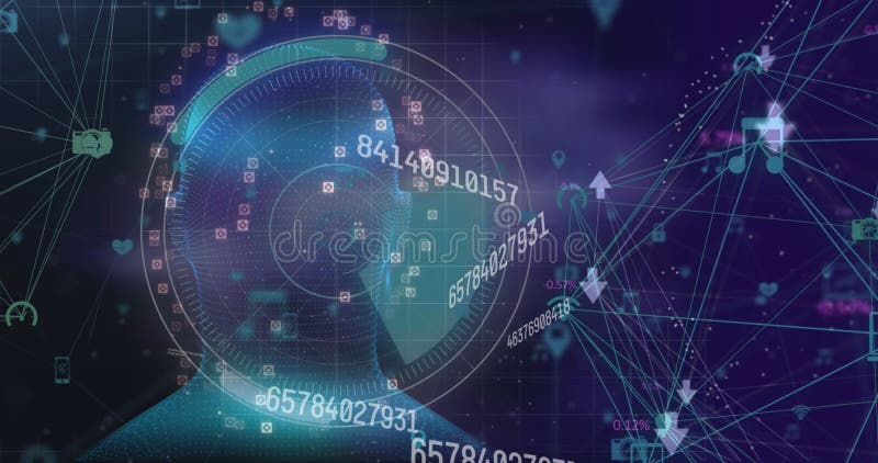 Animation of Three Dimensional Human Diagram Rotating with Numbers and ...