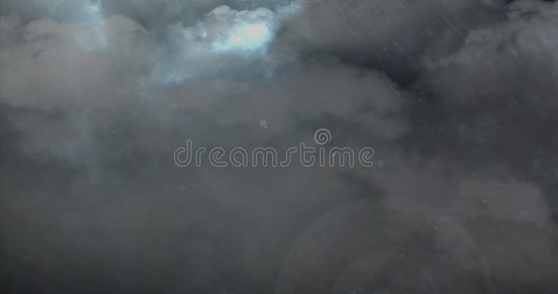Animation of Thunderstorm with Lightning, Heavy Rain and Grey Clouds ...