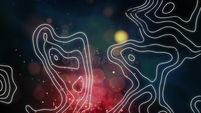 Animation of Topography Patterns and Light Sparks Against Black ...