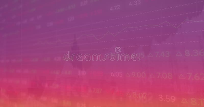 Animation of Trading Board Over Graph Against Skyscraper in Background ...