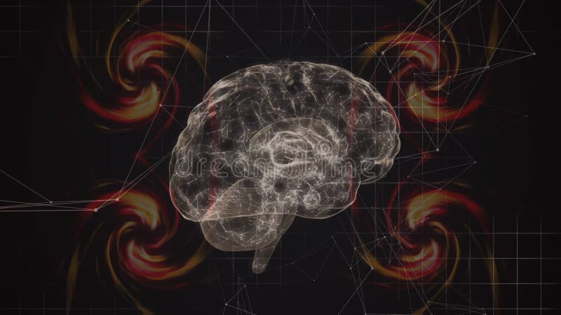 Animation of Transparent Brain Model with Swirling Patterns and ...