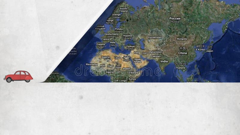 Animation of Travel Concept, Car on Map Stock Video - Video of ...