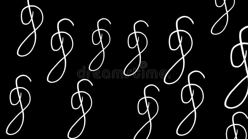 Animation with Treble Clefs and White Equalizer on a Black Screen ...