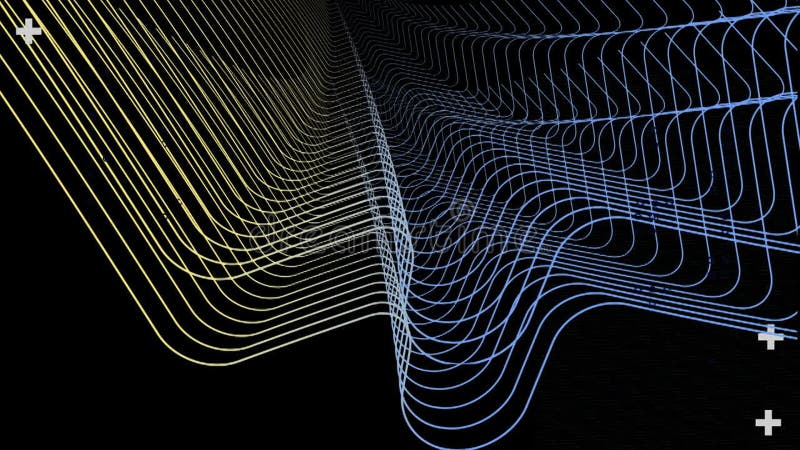 Animation of Twist Data Connection Waves Moving Against Black ...