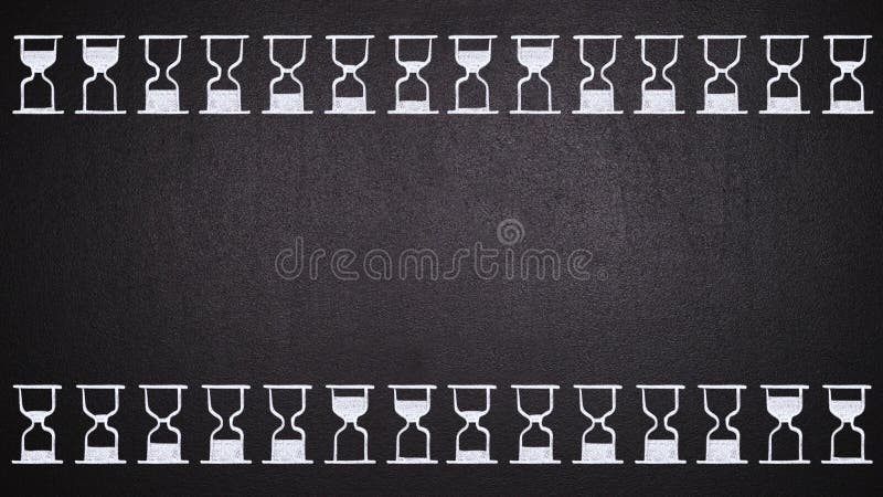 Animation Of Hand Drawn Hourglasses Arranged In Rows On Chalkboard Stock Footage Video Of