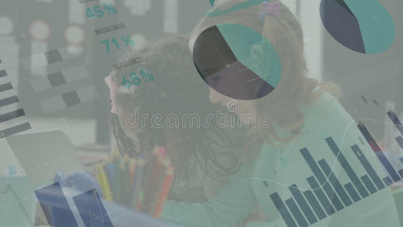Classroom with Finance Graph Transition Stock Footage - Video of ...