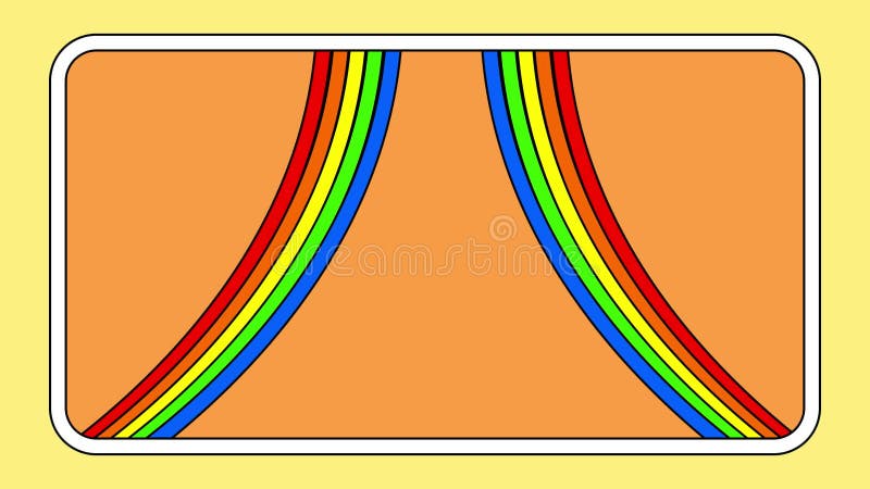 Animation of Two Sets of Rainbow Stripes Moving on Orange Background ...