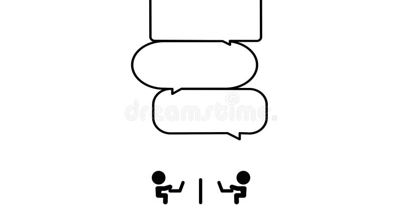 Animation of Two Stickmen Communicate Flying Speech Balloons in Loop ...