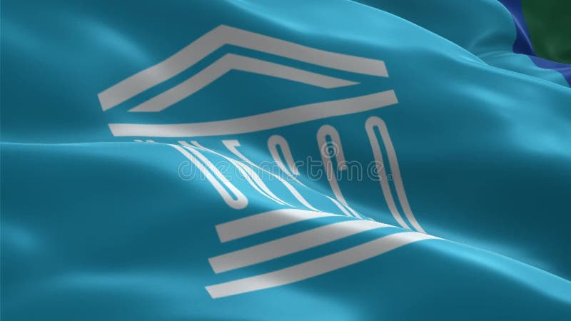 Animation of UNESCO Video Logo. UNESCO Flag Motion Loop Video Waving in ...