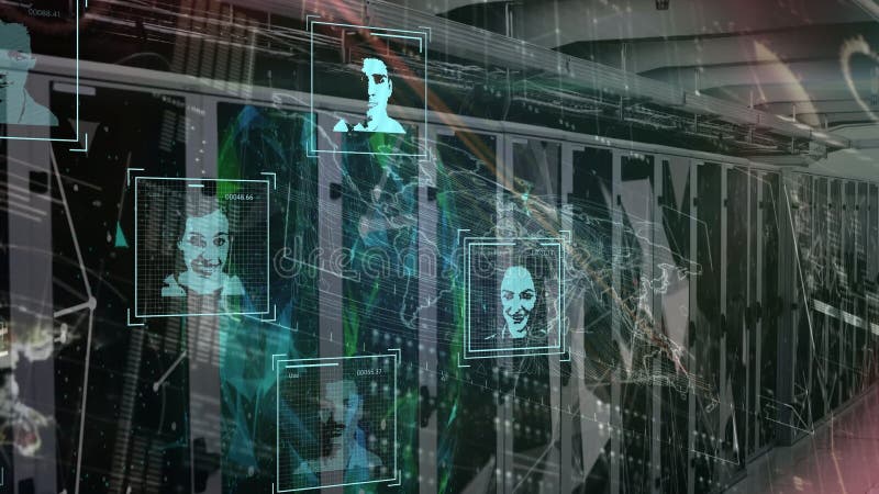 Animation of User Icons and Shapes Over Servers Stock Video - Video of ...