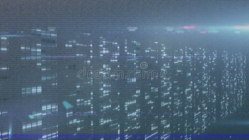 Animation of Vhs Glitch Effect Over Multiple Screens with Mosaic ...