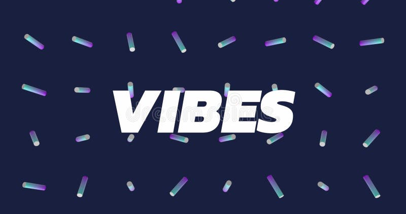 Animation of Vibes Text Over Rows of Shapes on Blue Background Stock ...