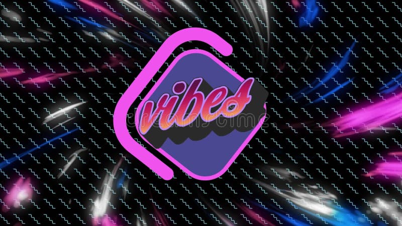 Animation of Vibes Text Over Shapes Stock Video - Video of technology ...