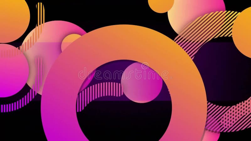 Animation of Vibrant Circles Over Black Background Stock Footage ...