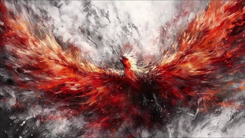 Animation Video Effect of Phoenix Bird Stock Video - Video of burn ...