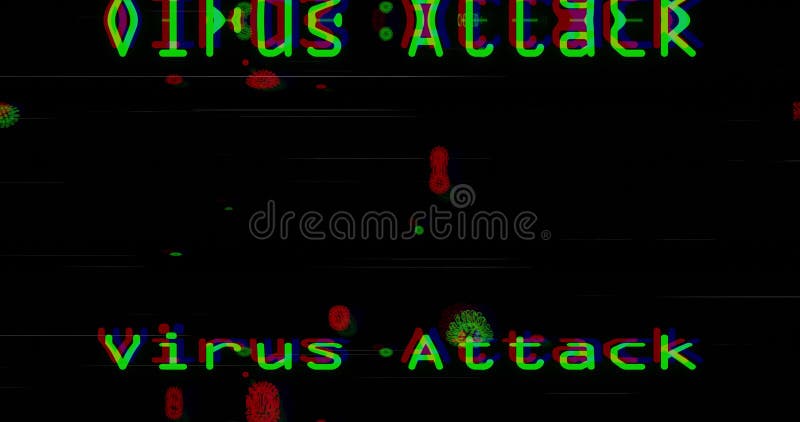 Animation Virus Attack with Glitch Effect Stock Footage - Video of ...