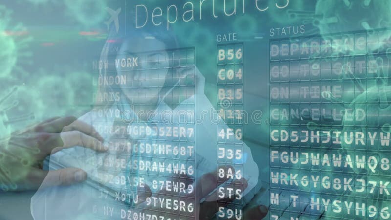 Animation of Virus Cells and Hands Using Computer Over Asian Doctor and ...