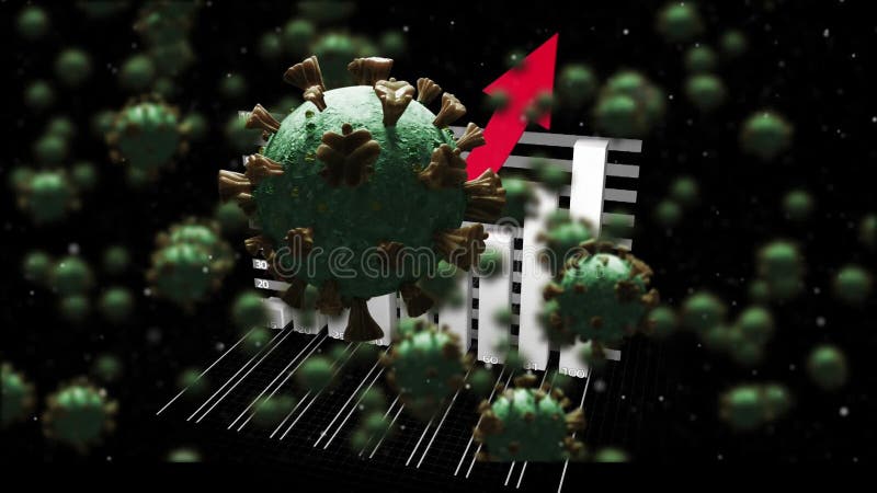 Animation of Virus Cells Over Screen with Statistic Graph Stock Video ...