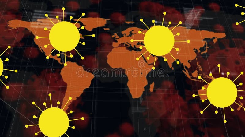 Animation of Virus Cells Over World Map Stock Footage - Video of world ...