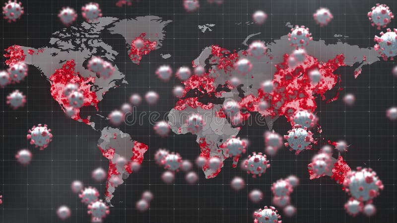 Animation of Virus Cells Over World Map Stock Video - Video of ...