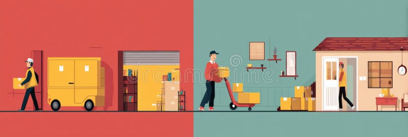 Delivery Progress Animation Showing Journey from Warehouse To Home in ...