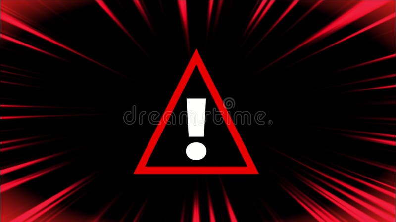 Animation of Warning Sign with a Little Additional Effect Stock Footage ...